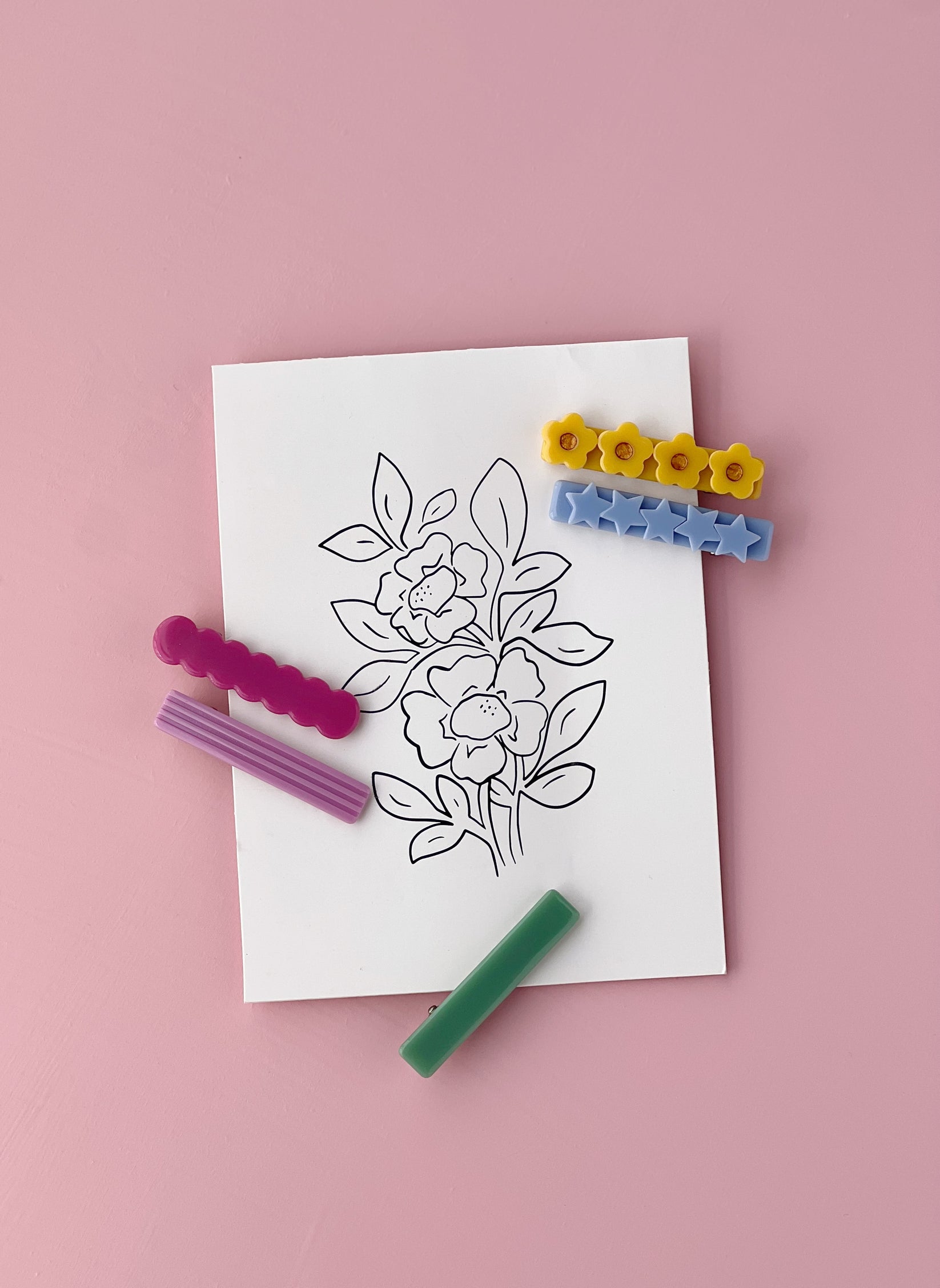 Bloom Hair Clip Set - colorful assorted alligator clips for girls ...